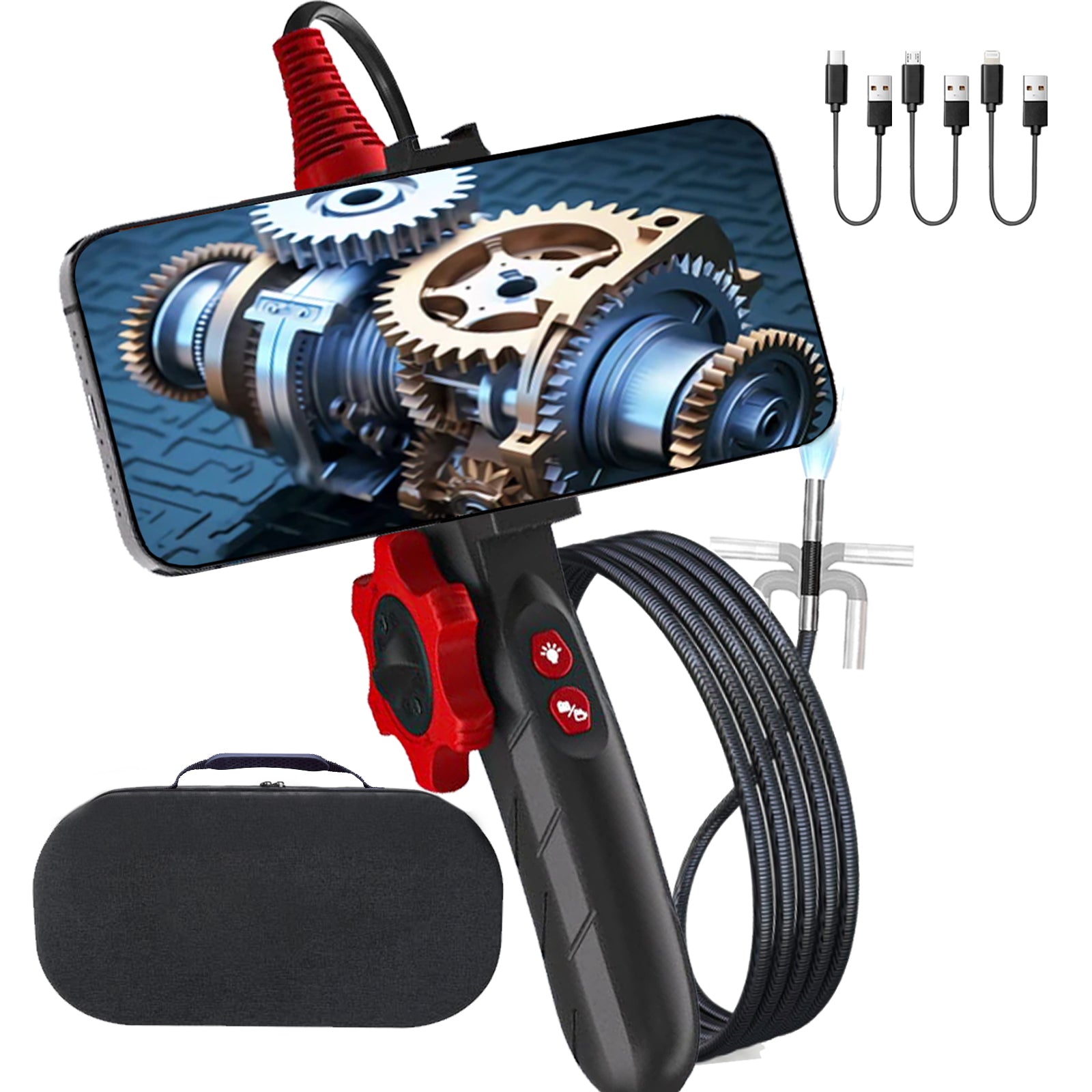 UW18 Handheld Endoscope – 1080P HD, IP67 Waterproof, Rotatable Camera ...